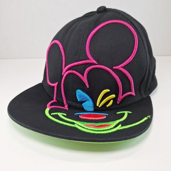 Disney | Accessories | Disney Mickey Mouse Black Neon Stitching ...